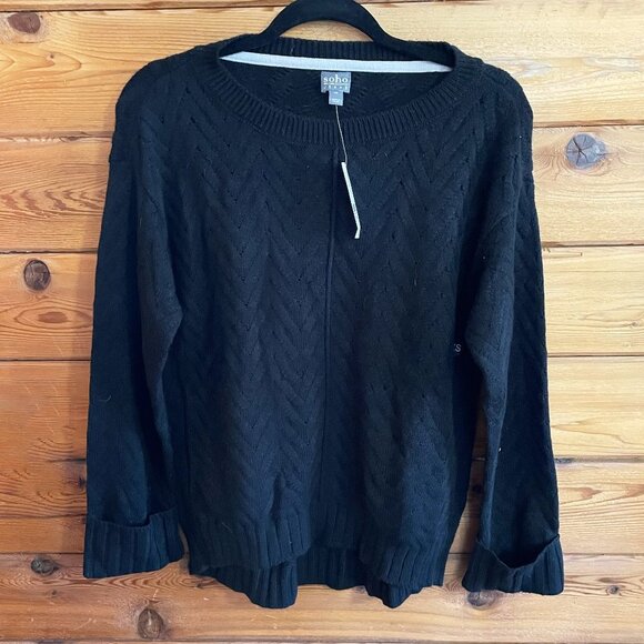 Soho | Sweaters | Nwt Soho Black Cable Knit Sweater Extra Small | Poshmark